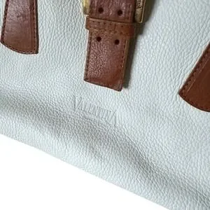 Valentina | Bags | Valentina Made In Italy White Pebbled Leather Tote ...